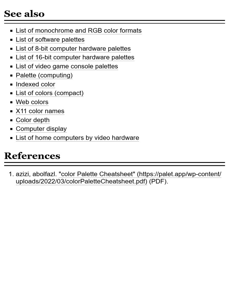 List of Color Palettes - Computer Hardware11 Wikipedia | PDF