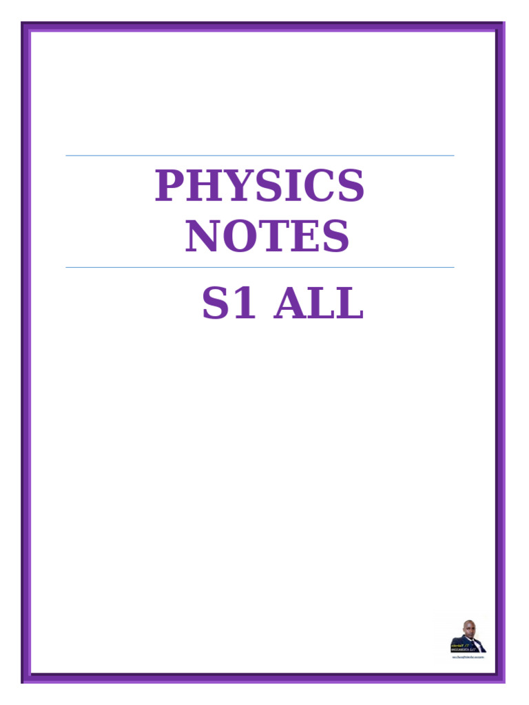 S1 Physics Notes 2022 - 2023 | PDF