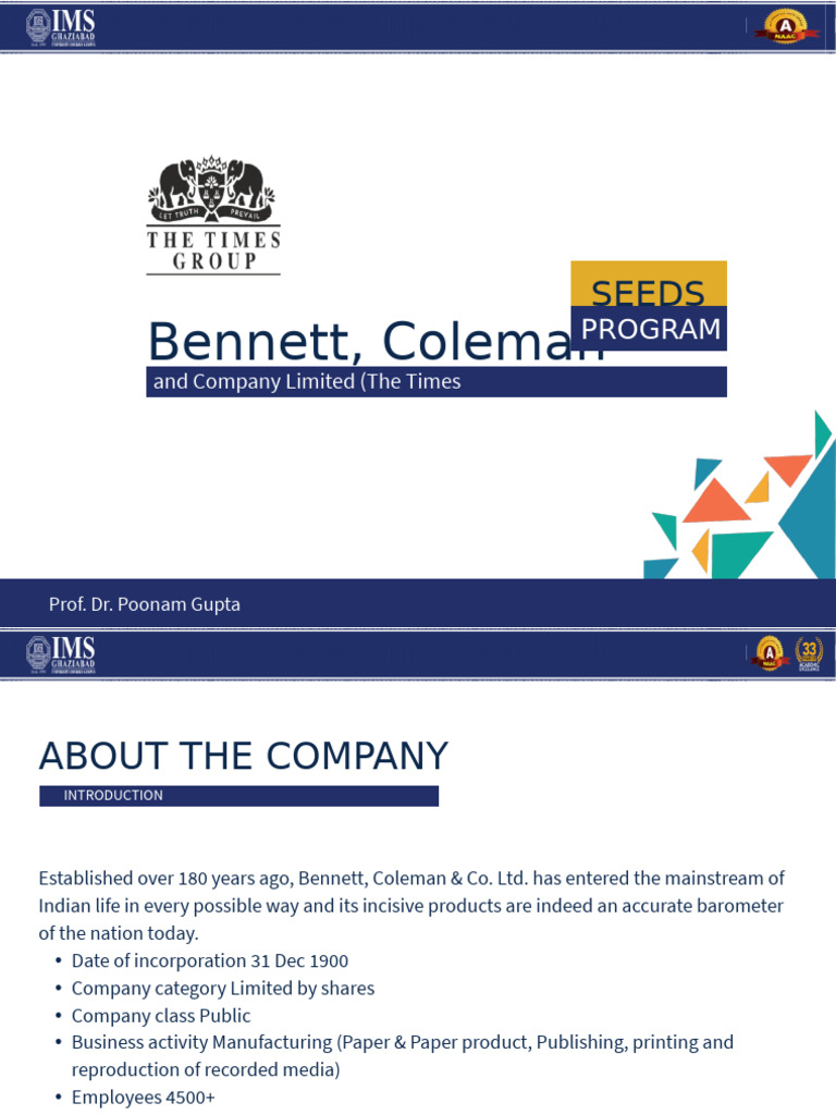 Bennett, Coleman: Seeds | PDF