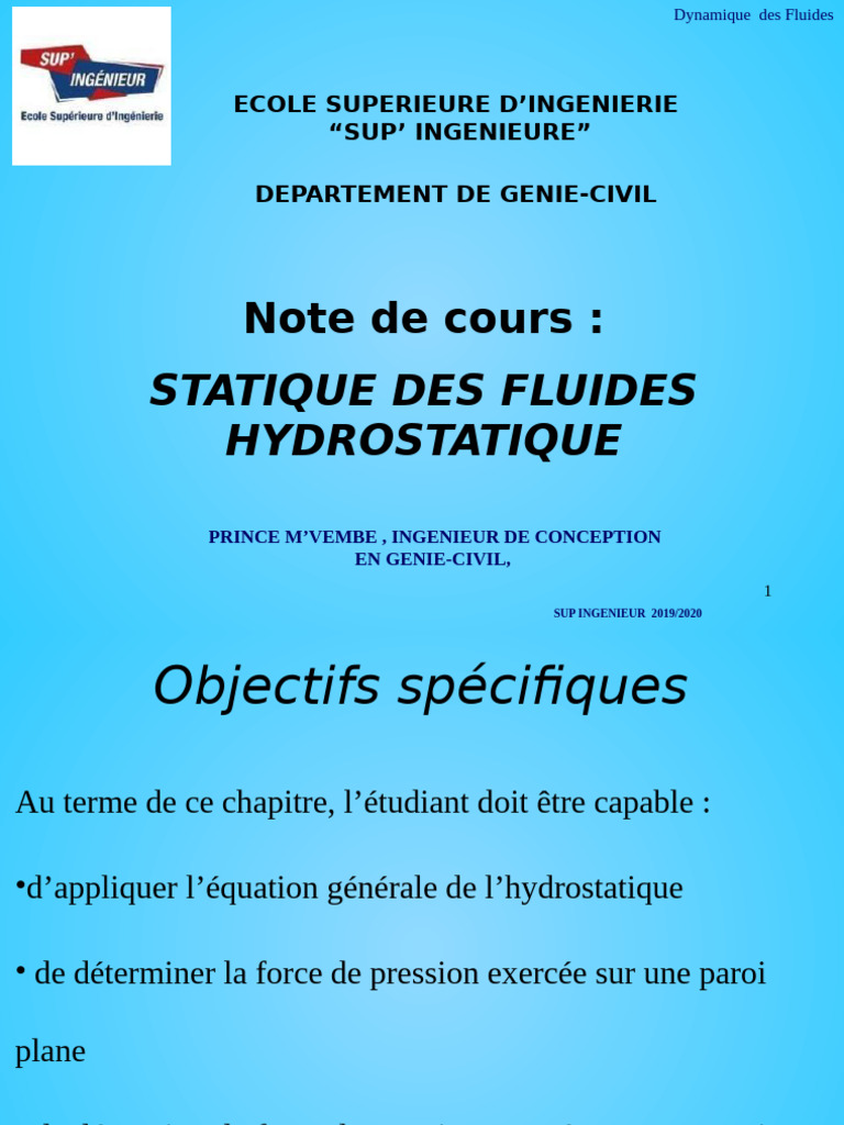 CHAP II DYNAMIQUE DE FLUIDE - Copie | PDF