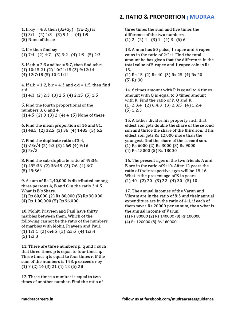2 Ratio-Proportion | PDF