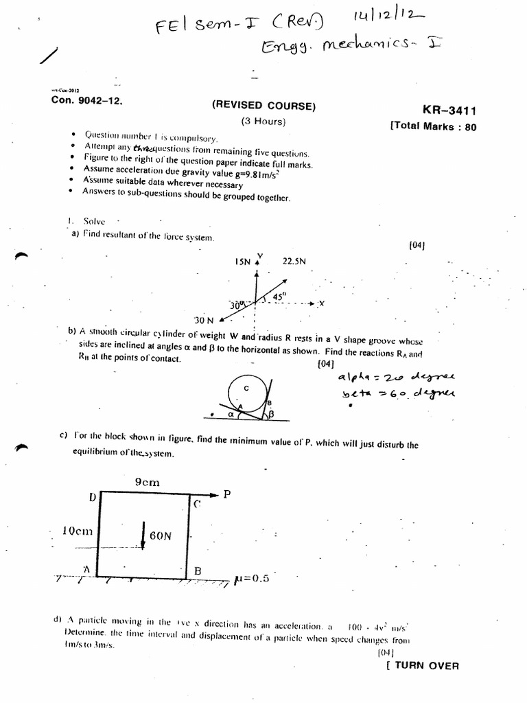 Mumbai University Question Papers For Engineering 4 | PDF