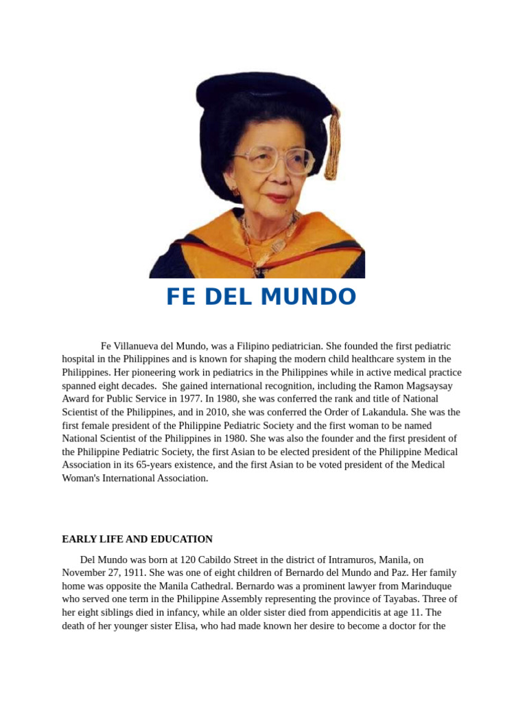 Fe Del Mundo | PDF
