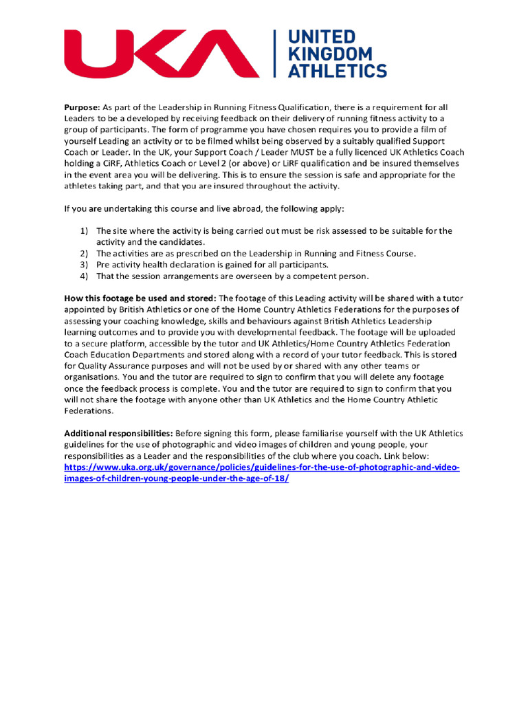 Coach - Leader Declaration Form | PDF