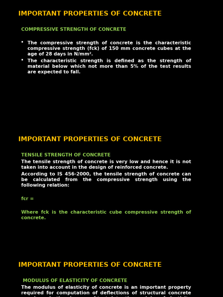 Important Properties of Material RCC | PDF