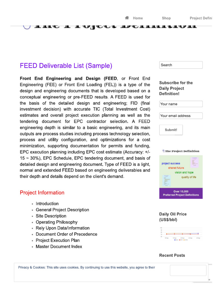 Project FEED Deliverable | PDF