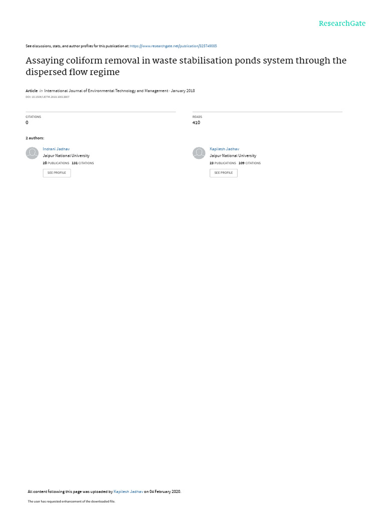 e.coli in water | PDF