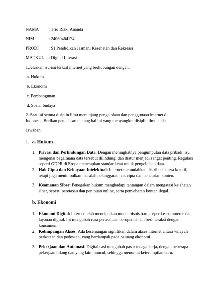 Tugas 1 Digital Literasi_Trio Rizki Ananda_24060464174 | PDF