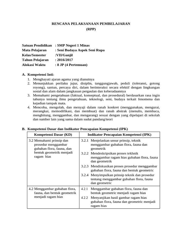 Rencana Pelaksanaan Pembelajaran | PDF