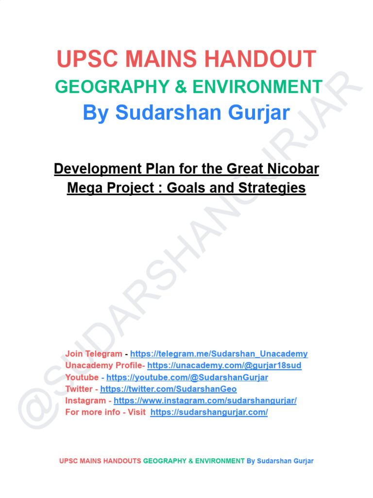 Development Plan For The Great Nicobar Mega Project by Sudarshan | PDF