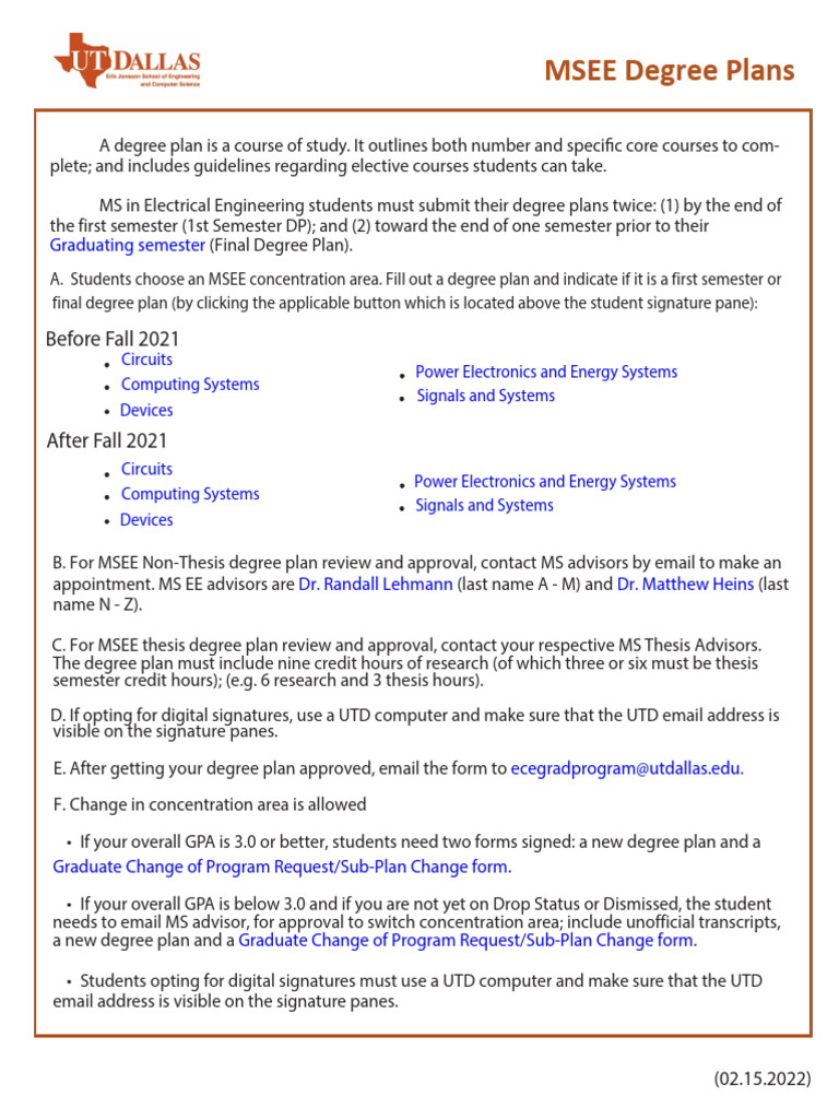 Degree Plan EE | PDF