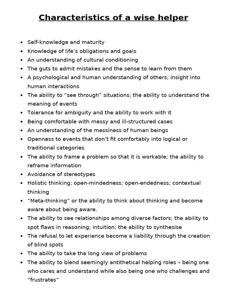 Wise Helpers | PDF