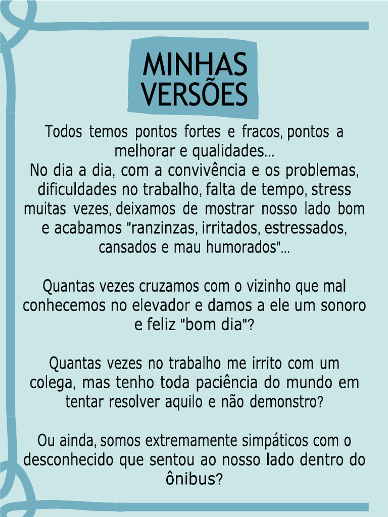 MINHAS VERSÕES | PDF