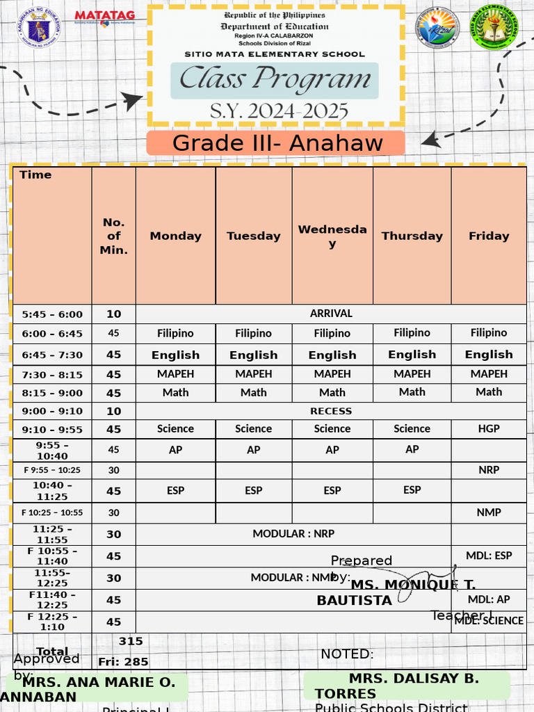 G3_CLASS-PROGRAM_2024-2025 | PDF