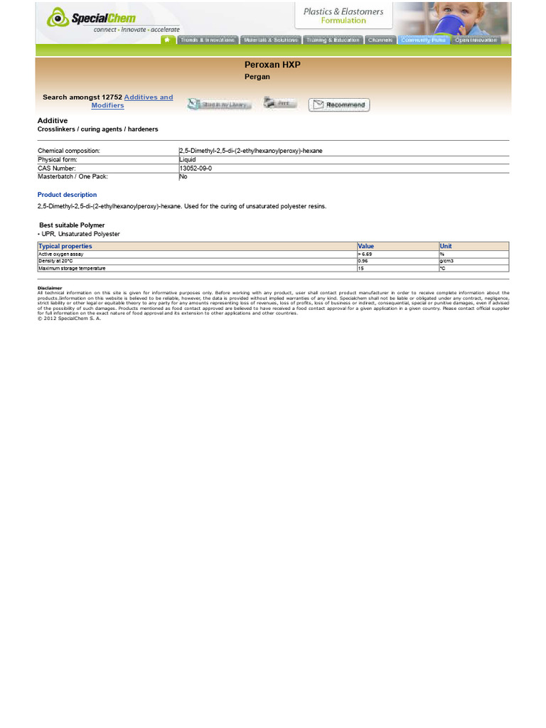 Peroxan HXP - TDS | PDF