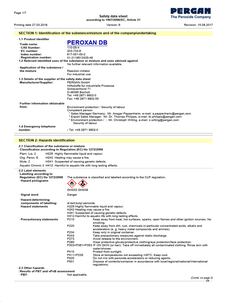 PEROXAN DB_MSDS_EN | PDF
