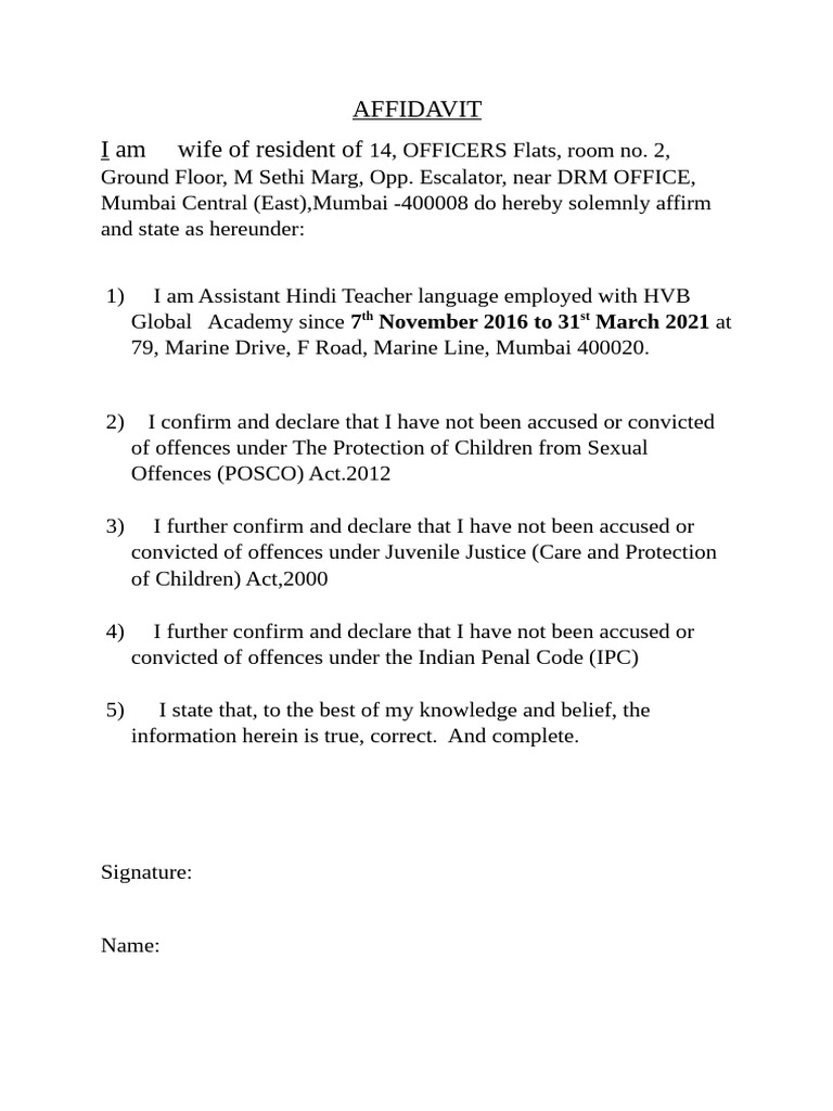 AFFIDAVIT | PDF
