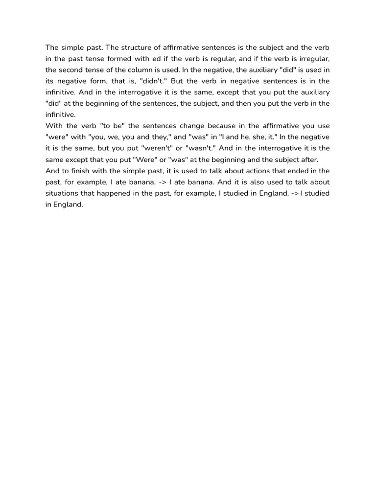 The simple past | PDF