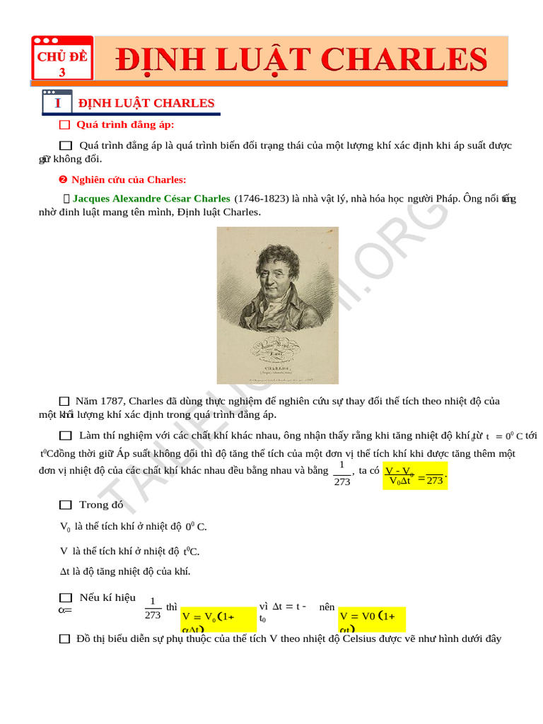 Chủ đề 3 ĐỊNH LUẬT CHARLES | PDF