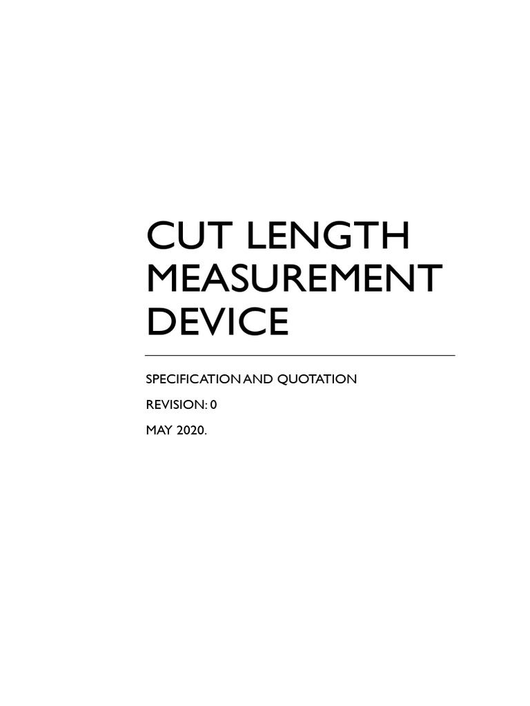 Cut Length Measurement - Spesifikasi Dan Penawaran | PDF
