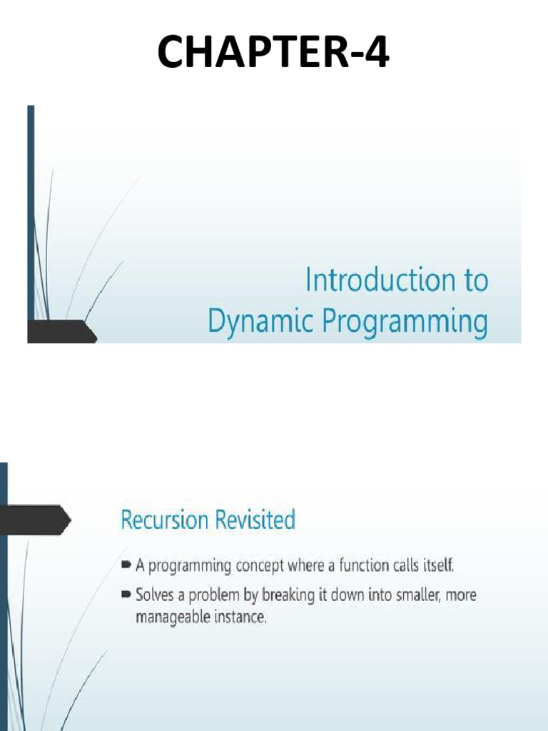 Chapter 4 Dynamic Programing | PDF Chapter 4 Dynamic Programing | PDF