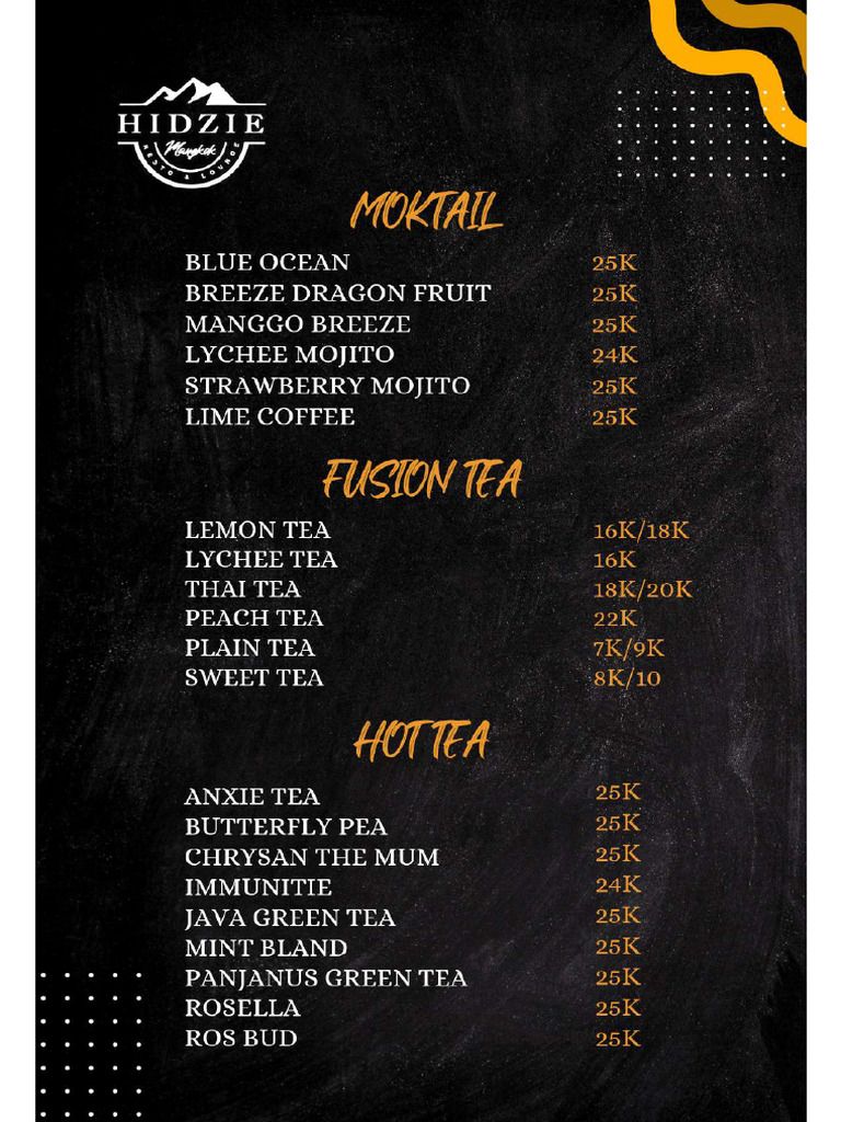 Hitam Ceria Daftar Menu Makanan Restoran - 20240621 - 135025 - 0000 | PDF