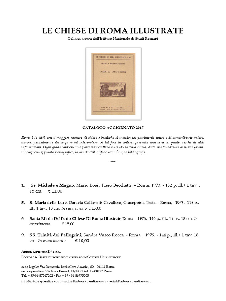 Le Chiese Di Roma Illustrate | PDF