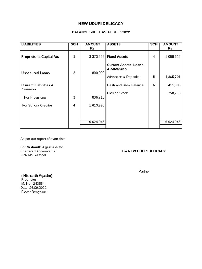 Balance Sheet Partnership | PDF