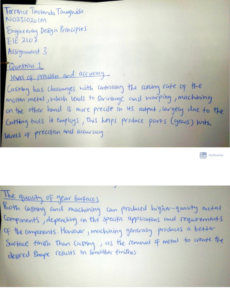 Engineering Design Principles Assignment 3 | PDF