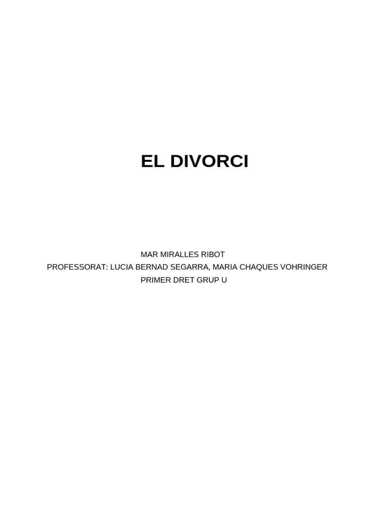 Treball Divorci | PDF