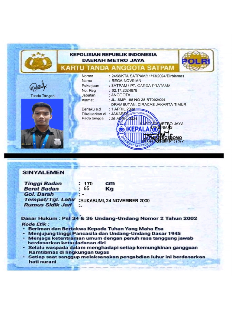 Pelayanan-KTA-SATPAM-Polda-Rega | PDF