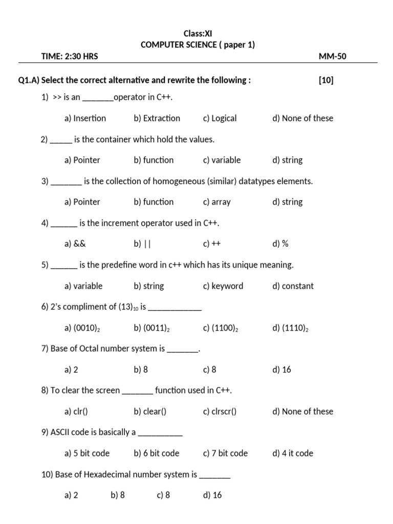 11 Computer Science | PDF