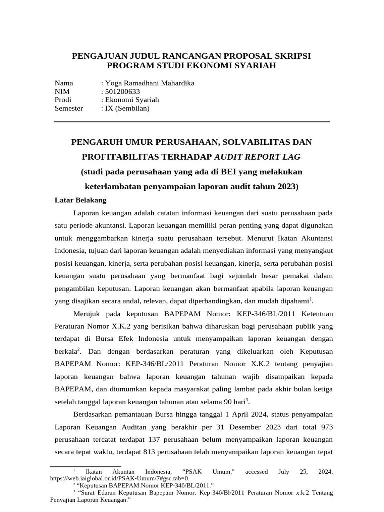 Mini Proposal Yoga | PDF