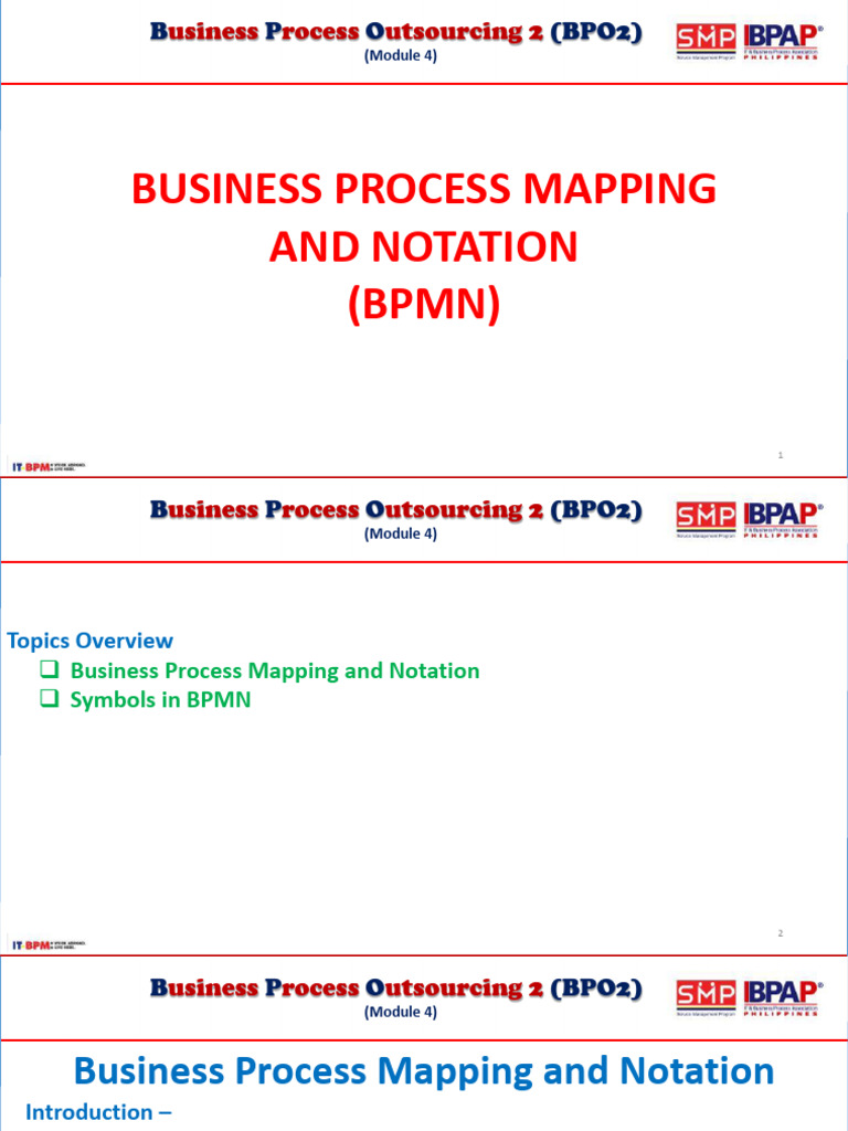 BPO2-Module 4 BUSINESS PROCESS MAPPING AND NOTATION | PDF