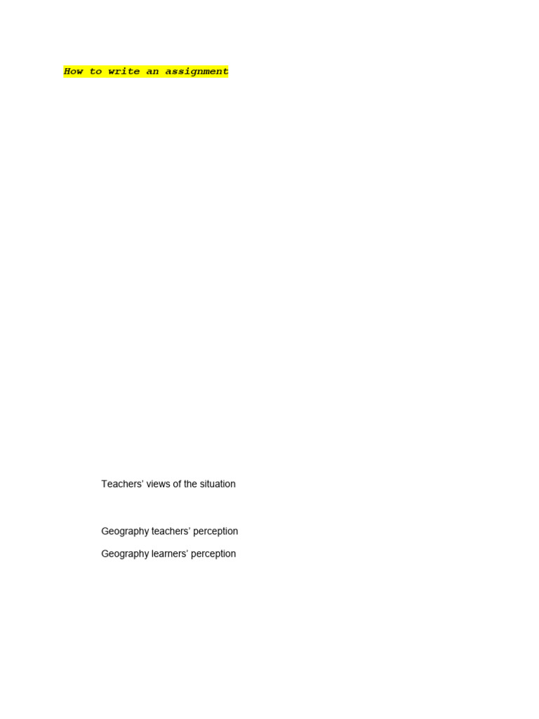 Writing Geography Assignments Guide | PDF | Geography | Curriculum