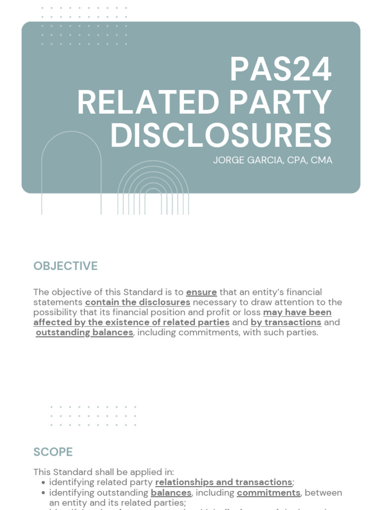 PAS24 Related Party Disclosures | PDF