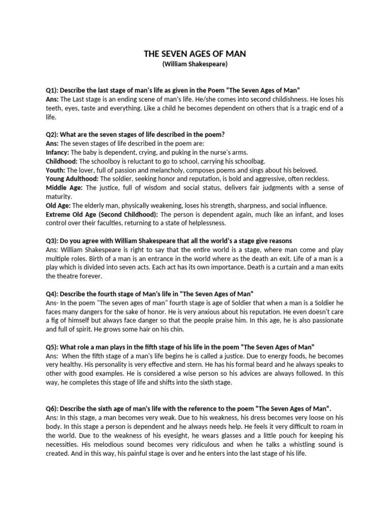 The Seven Ages of Man | PDF