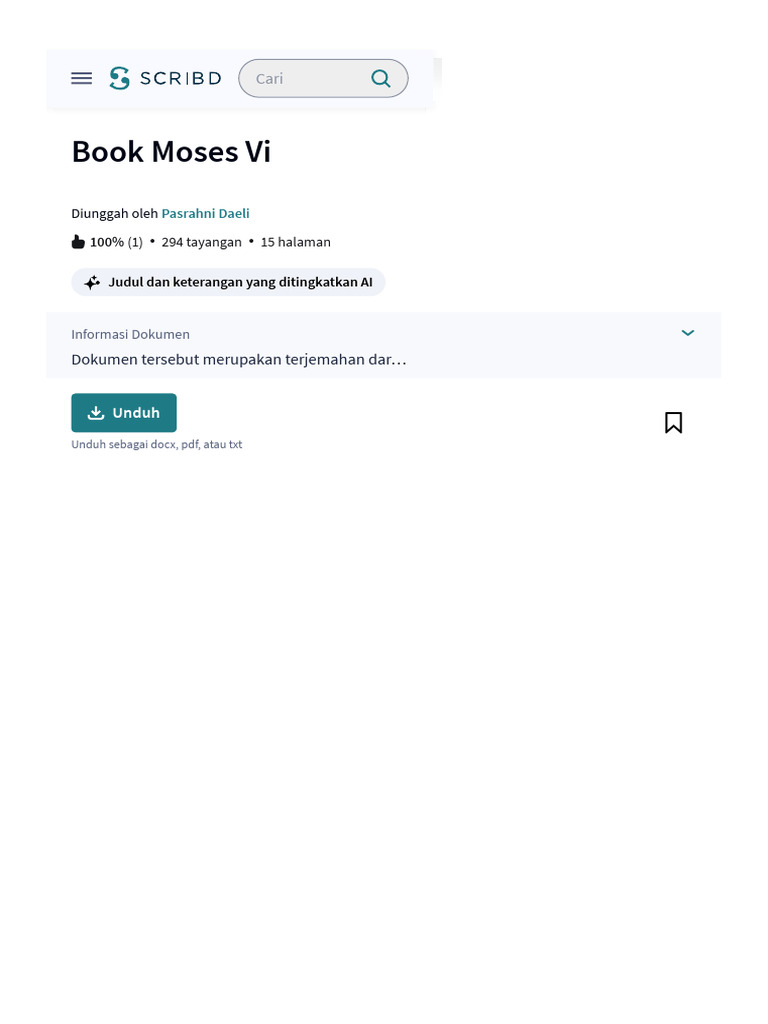 Book Moses Vi | PDF | PDF