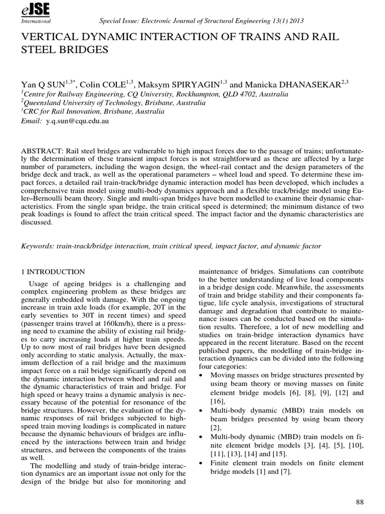 Vertical Dynamic Interaction of Trains A | PDF