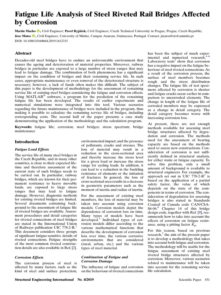 Fatigue Life Analysis of Steel Riveted R | PDF