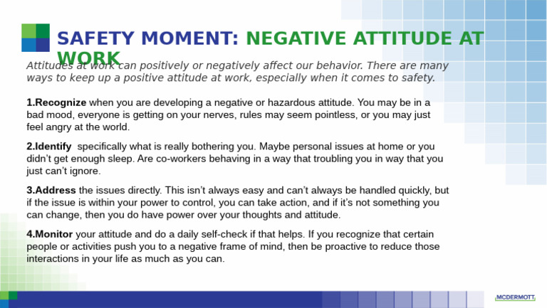 Negative Attitude at Work | PDF