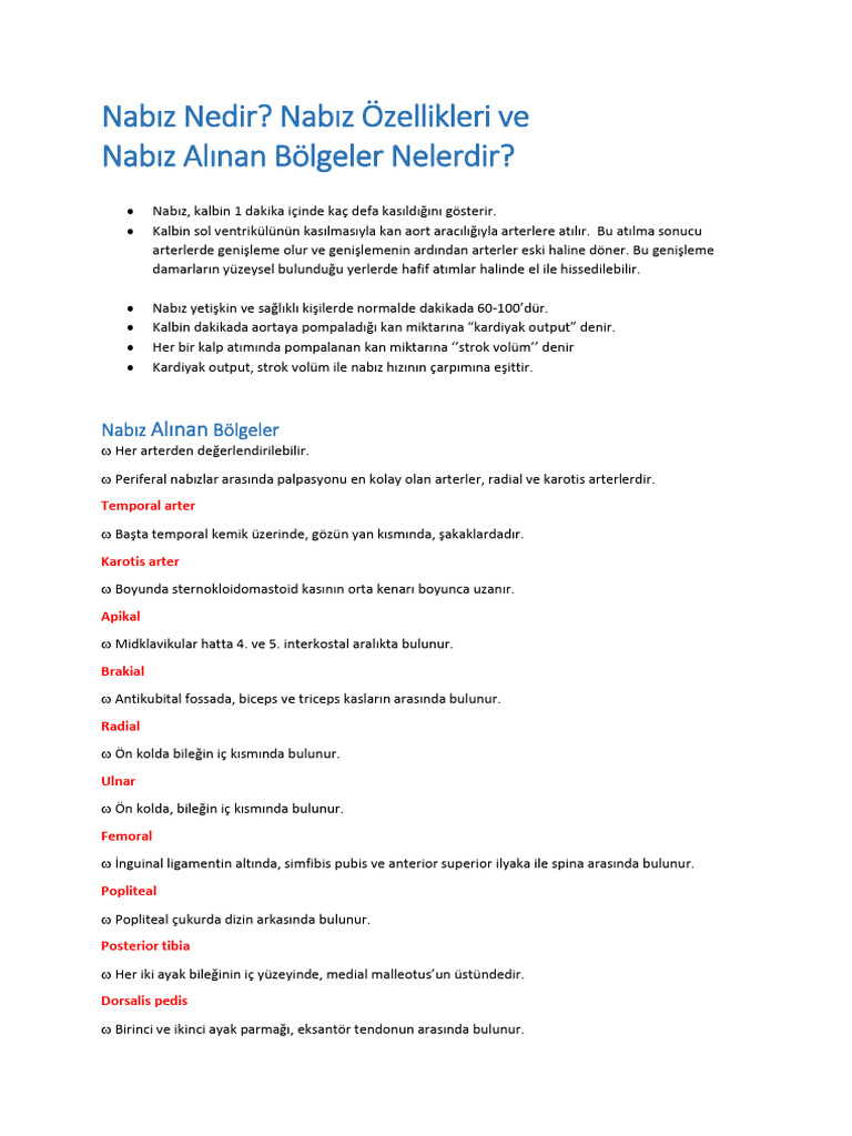 Nabiz Nedir Nabiz Ozellikleri 1 | PDF