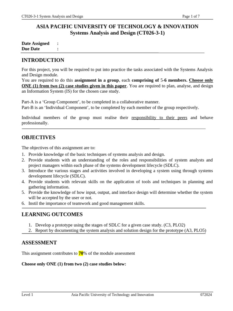 Assignment Question - SAAD | PDF | System | Career & Growth