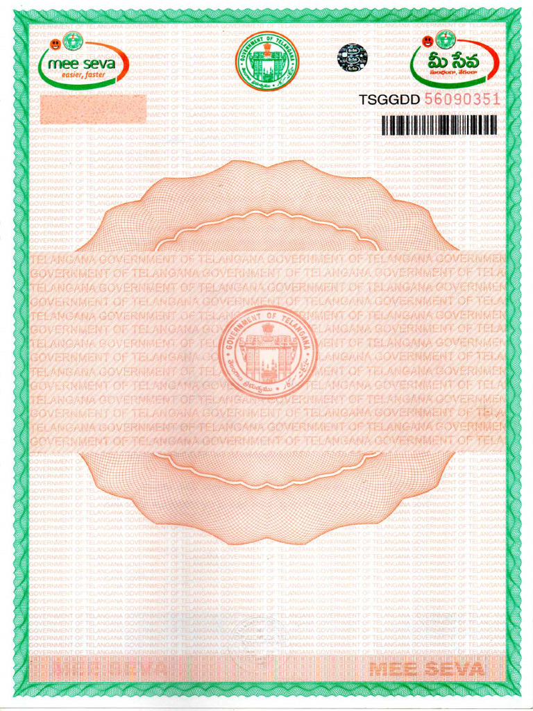 Mee Seva Certificate | PDF