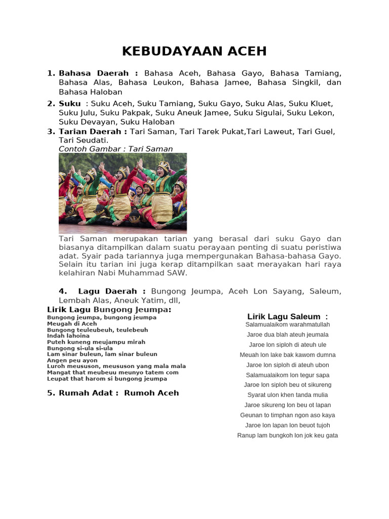 Suku Aceh Dan Jawa | PDF