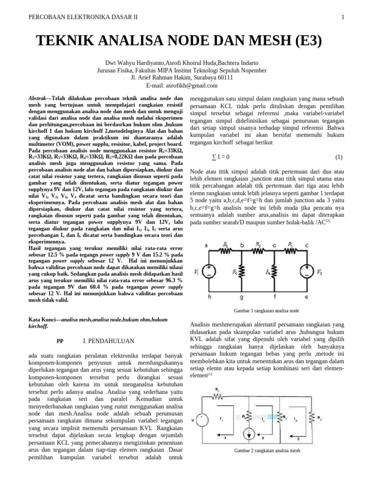 E3 Dwi Wahyu Analisis Node Dan Mesh | PDF
