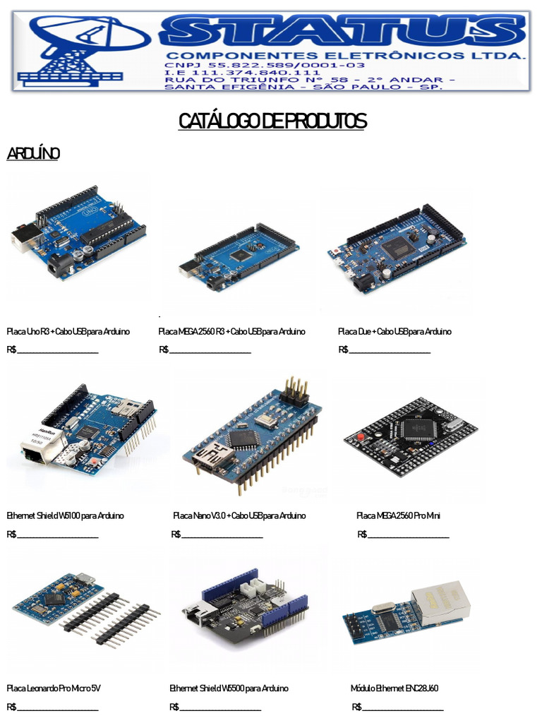 Status - Catálogo de Produtos | PDF