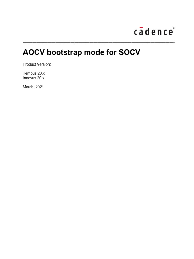 AOCV bootstrap mode for SOCV | PDF