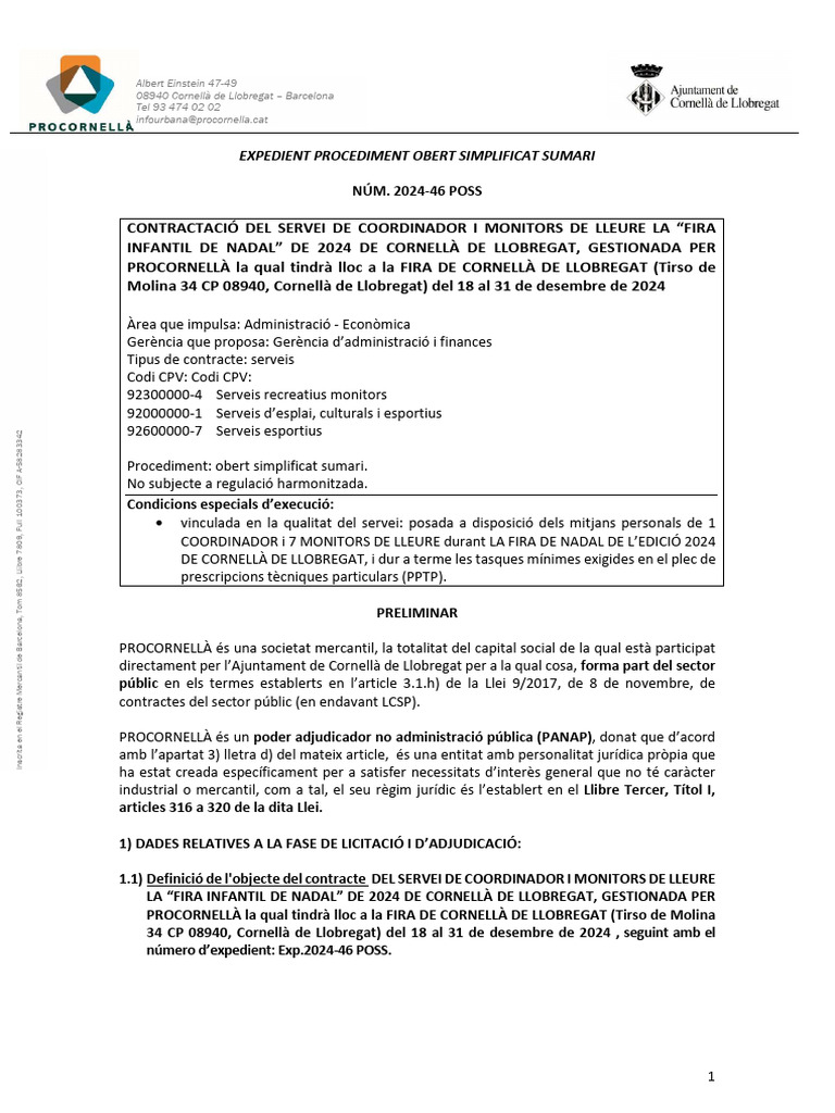 24-46 03 POSS PCAP Monitoratge Fira Nadal | PDF