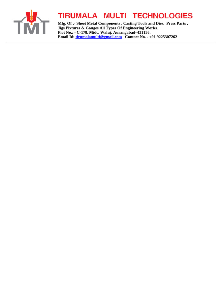 Tirumala Multi Technologies Latter Head-2 | PDF